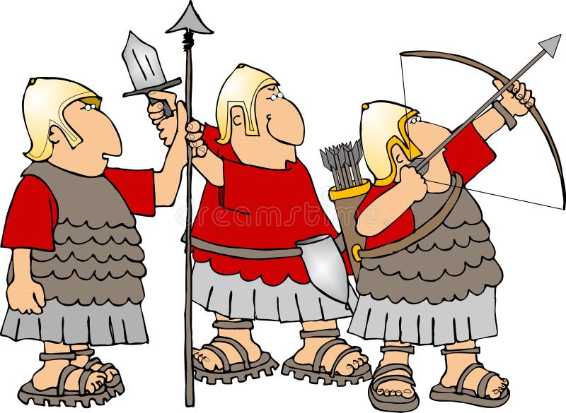 Fighting soldiers stock illustration. Illustration of sword - 341602