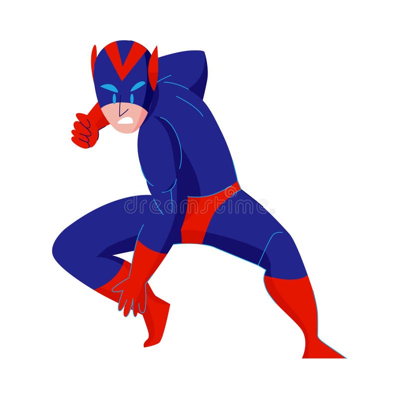 Fighting Superhero Pose Composition Stock Vector - Illustration of ...