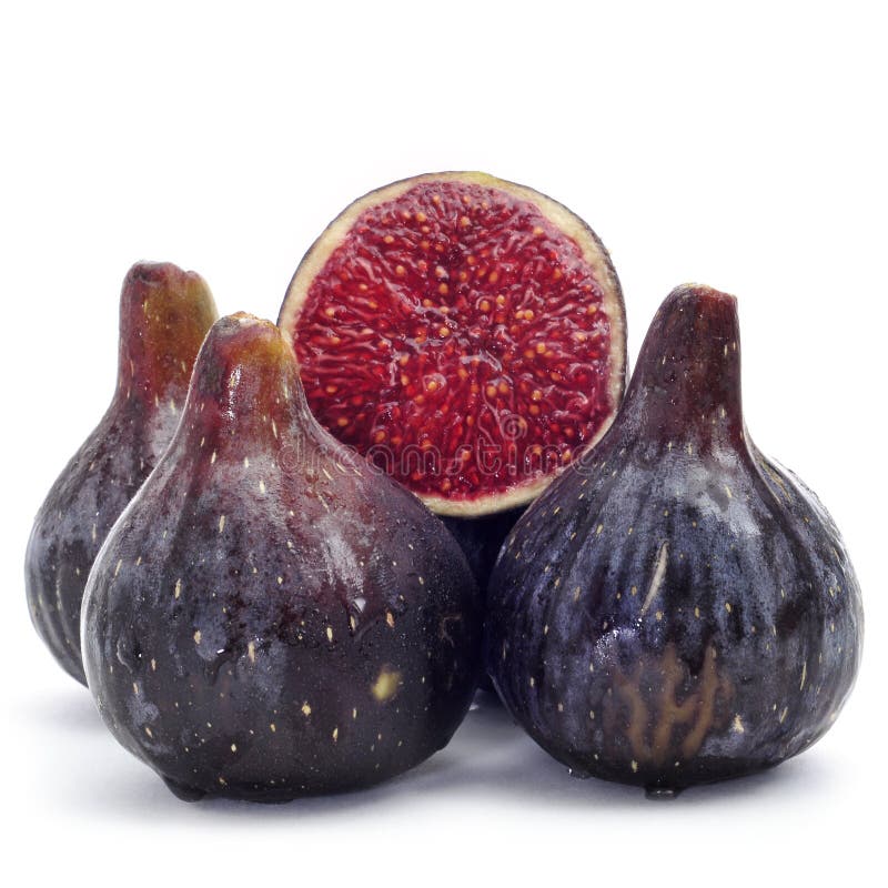 Fig Surowe Cutted Owoc I Figi Drzewo Opuszczają Na Błękicie Zdjęcie ...