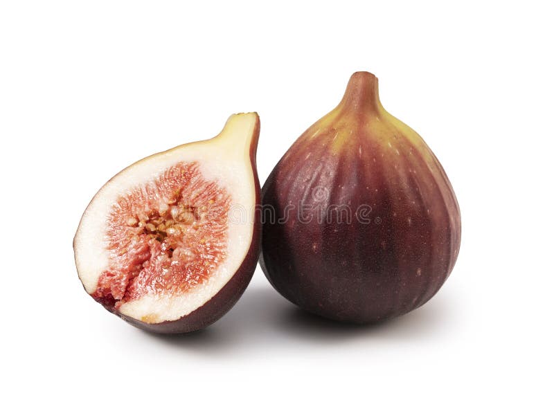 Figos E Figos Cortados Sobre Fundo Branco Foto de Stock - Imagem de ...