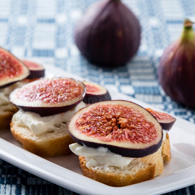 Figs with cheese stock photo. Image of food, toast, gourmet - 60945522