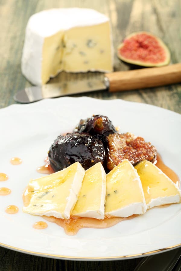 Figs Cooked in Honey and Soft Cheese. Stock Image - Image of honey ...