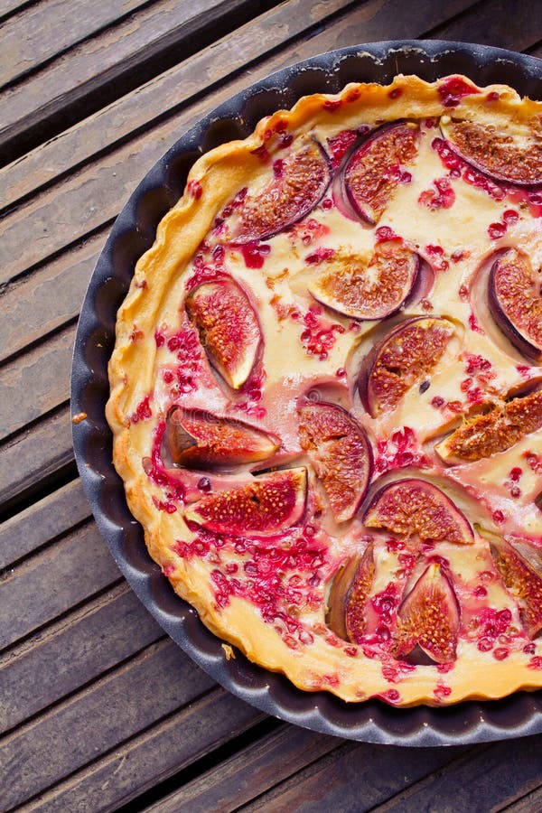 Figs and Cow-berries Clafoutis Stock Image - Image of cowberries, tray ...