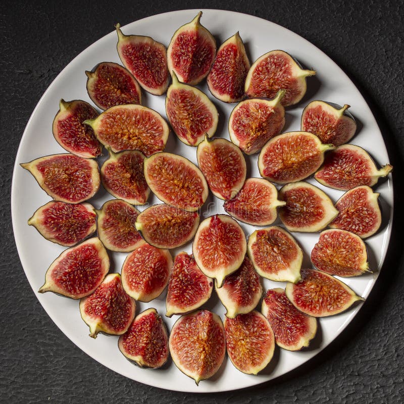 Figs Cut Slices Dark Background Space Text Stock Photos - Free ...