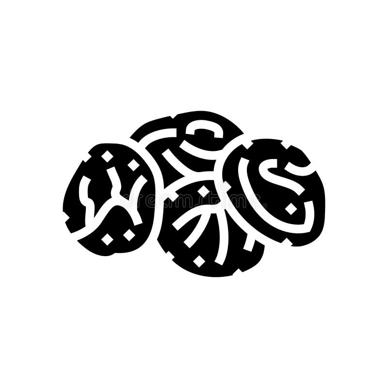 Figs Dried Fruit Glyph Icon Vector Illustration Stock Illustration ...