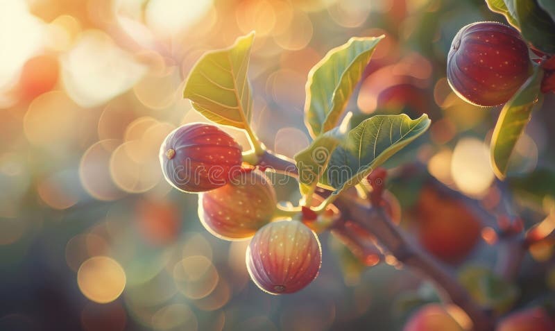 Figs on a Fig Tree Branch, Close-up Stock Photo - Image of organic ...