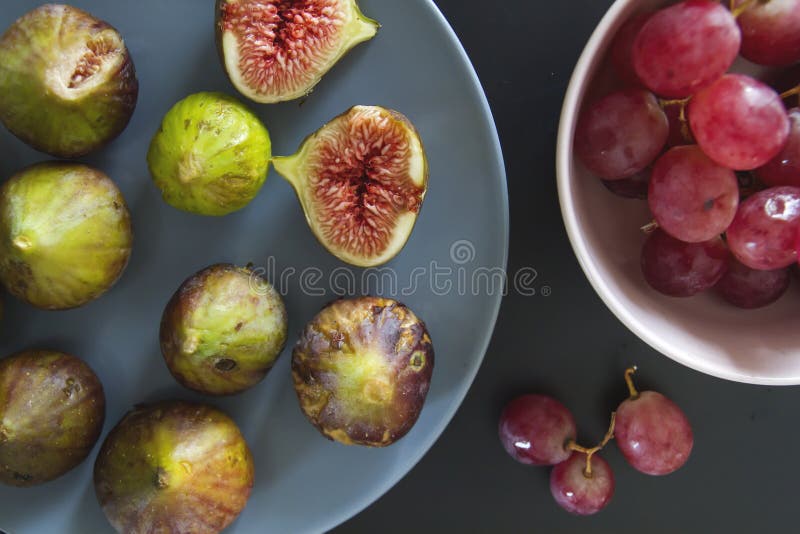 Figs and grapes stock photo. Image of design, abstract - 171802842
