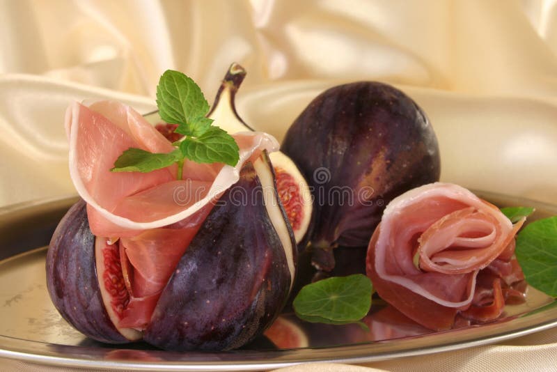 Figs with ham stock image. Image of tropical, healthy - 15989543