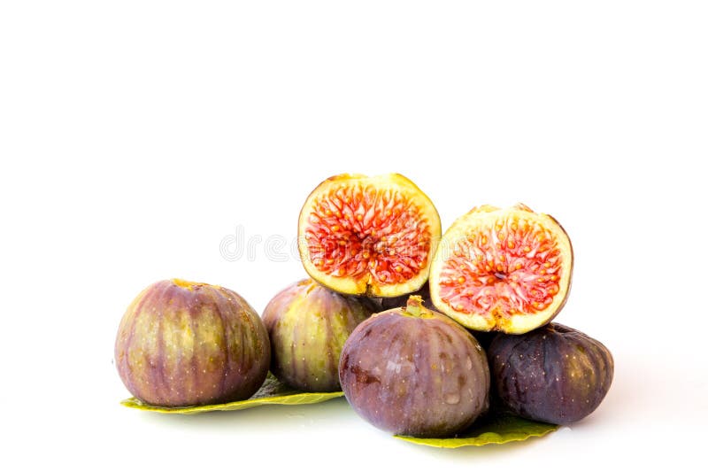 Figs and leave on white stock photo. Image of juicy - 280617218