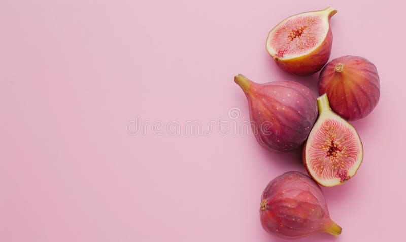 Figs on a Light Pink Background Stock Image - Image of seed, exotic ...