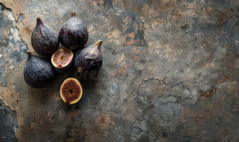 Figs on a Natural Stone Background Stock Photo - Image of food ...