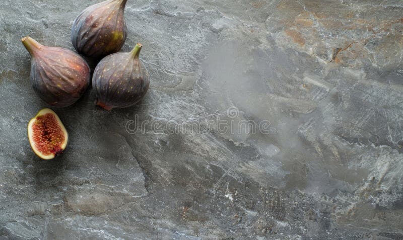 Figs on a Natural Stone Background Stock Image - Image of macro, dark ...