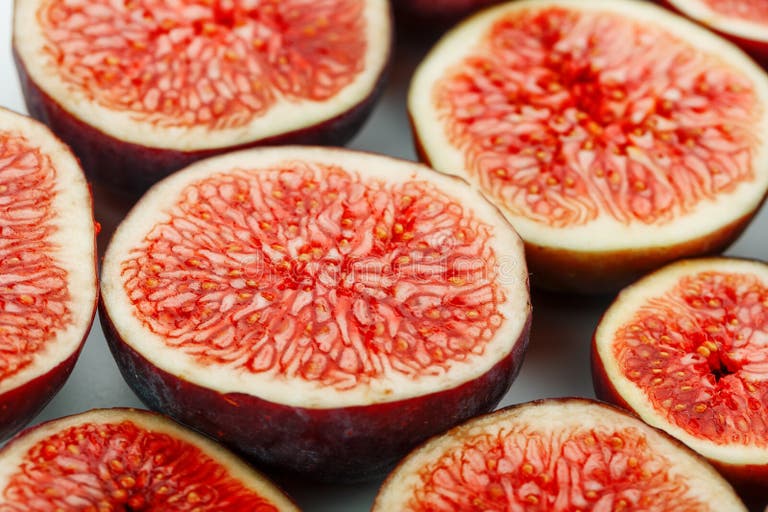 Figs are Ripe. Creative Diagram of Chopped Figs on a White Background ...