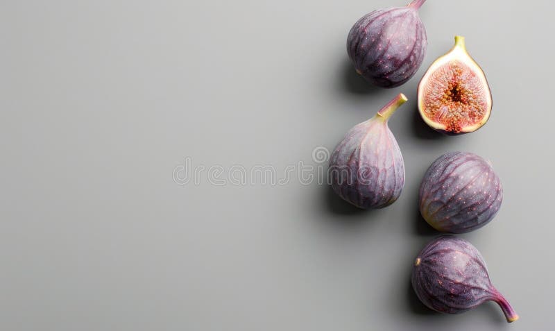 Figs on a Simple Grey Background Stock Photo - Image of tropical, food ...