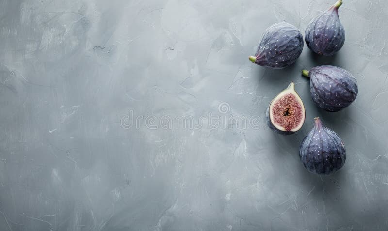 Figs on a Simple Grey Background Stock Photo - Image of background ...
