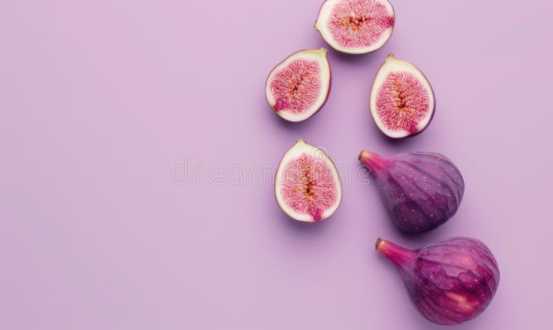 Figs on a Soft Lavender Background Stock Image - Image of dessert ...