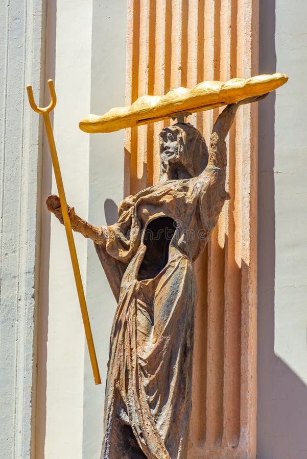 Figueres, Spain, May 28, 2022: Statue by Salvator Dali in the Ce ...