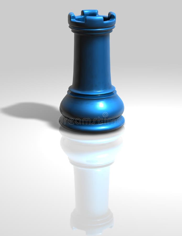 Figura Azul De La Torre Del Ajedrez Stock de ilustración - Ilustración ...