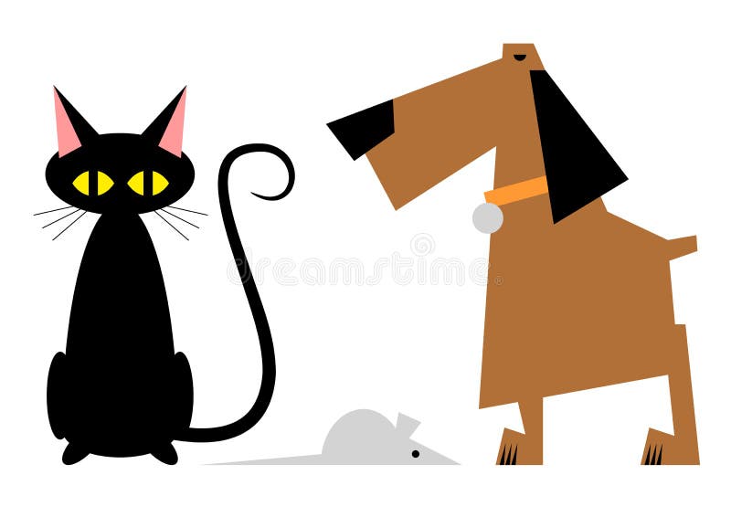 Figura gato, perro y ratón ilustración del vector. Ilustración de ...