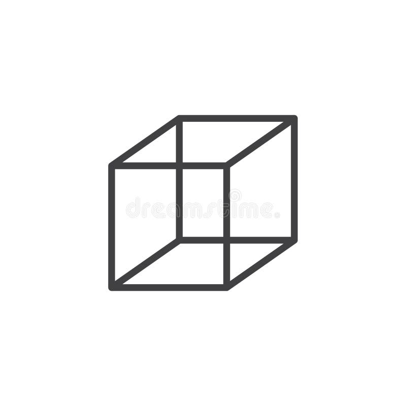Figura Geometrica Icona Del Cubo Quadrato Del Profilo Illustrazione ...
