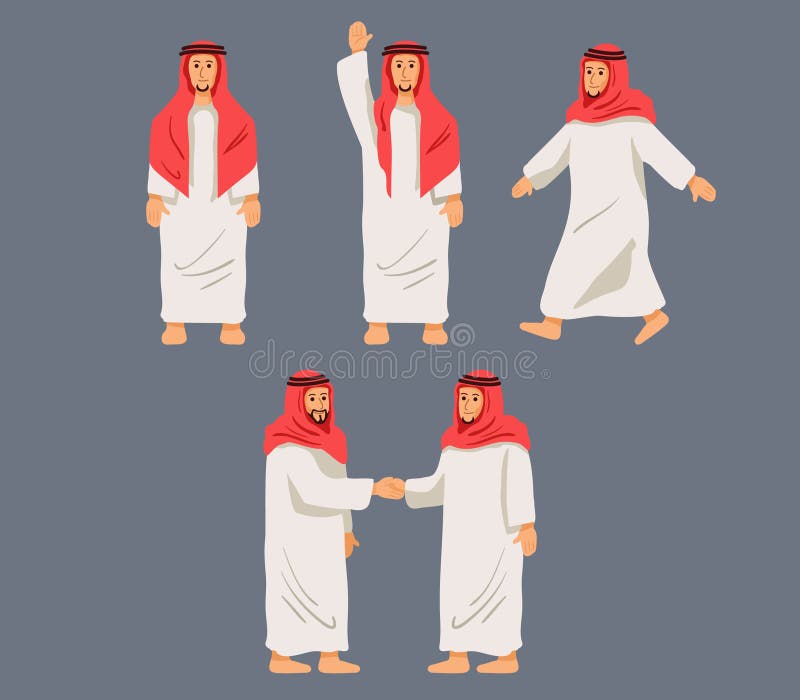 Figurative Character Arabian Men Stock Vector - Illustration of scarf ...