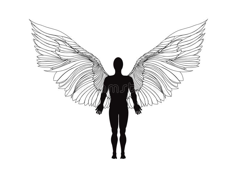 Figure of an Angel. Vector Illustration Stock Vector - Illustration of ...