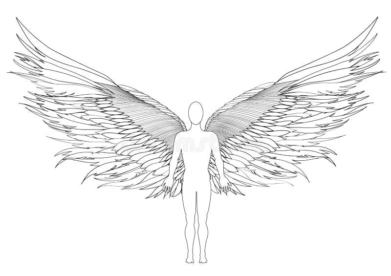 Figure of an Angel. Vector Illustration Stock Vector - Illustration of ...