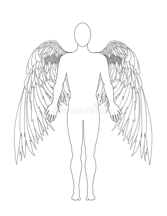 Figure of an Angel. Vector Illustration Stock Vector - Illustration of ...