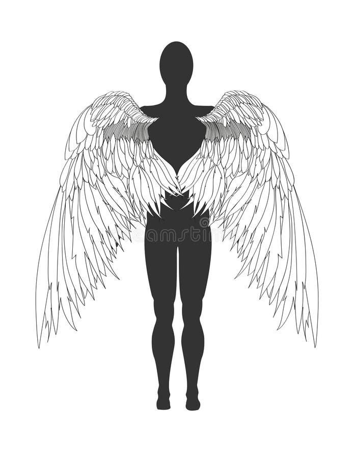 Figure of an Angel. Vector Illustration Stock Vector - Illustration of ...