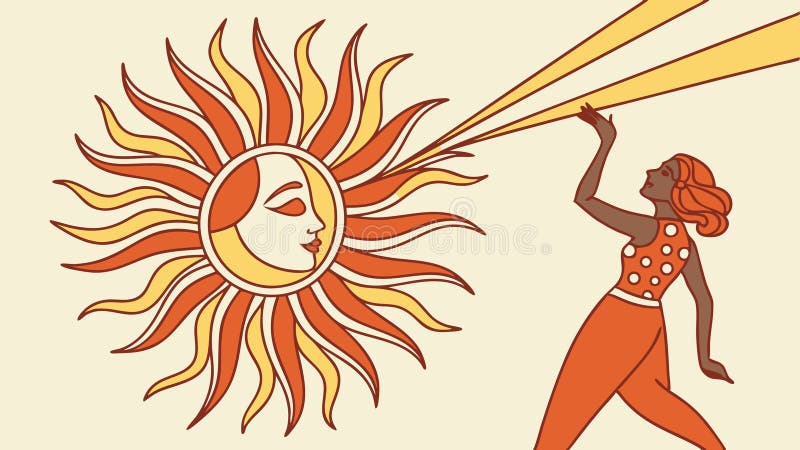 Figure Announcing with Sun Symbol, Vector Design Generative AI Stock ...