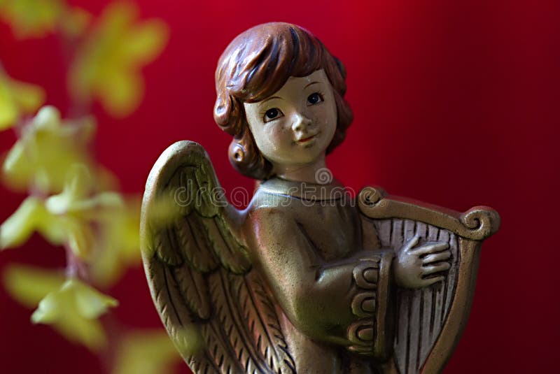 Angel Playing on Arp, Figure Stock Photo - Image of statue, figure ...