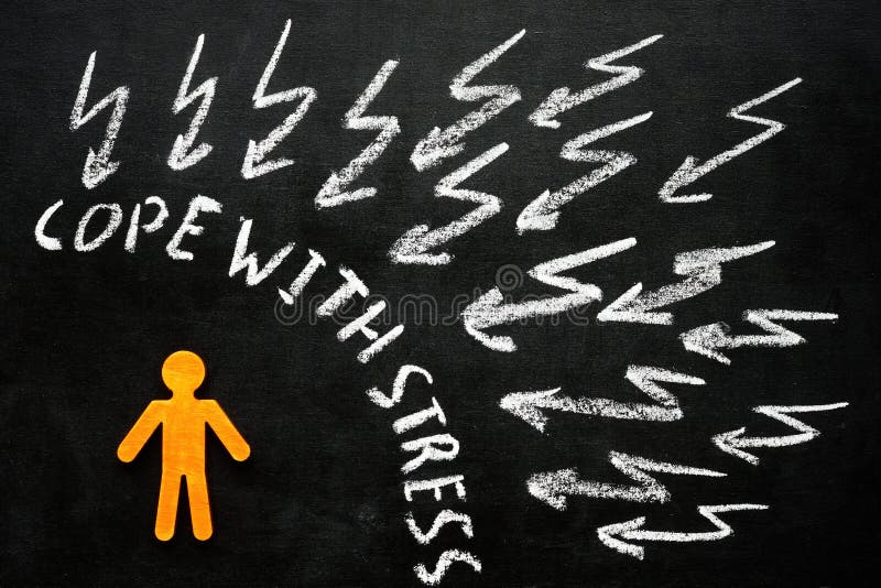 Figure and Arrows As a Symbol Cope with Stress. Stock Image - Image of ...