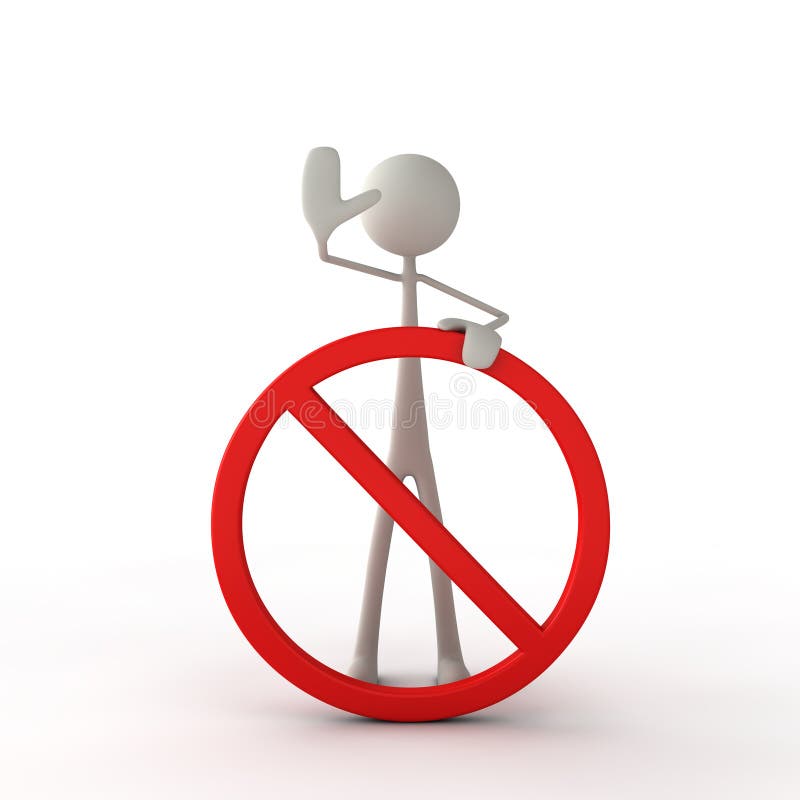 Figure Avec L'arrêter-signe Illustration Stock - Illustration du type ...