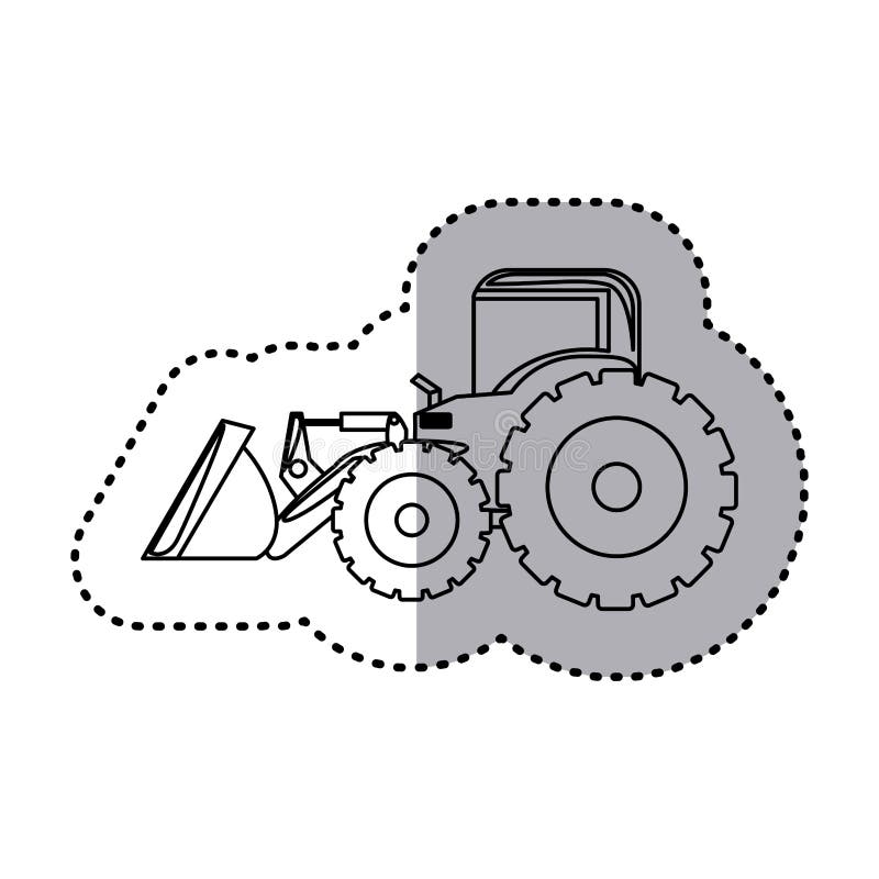 Figure backhoe loader icon stock illustration. Illustration of ...