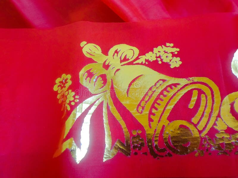 Figure a Bell on the Red Fabric Stock Photo - Image of greeting, season ...