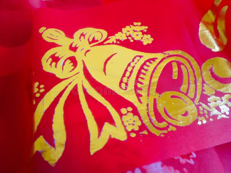 Figure a Bell on the Red Fabric Stock Photo - Image of colorful, humor ...