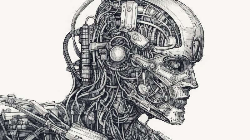 Figure Bionic Face Generative AI Stock Illustration - Illustration of ...