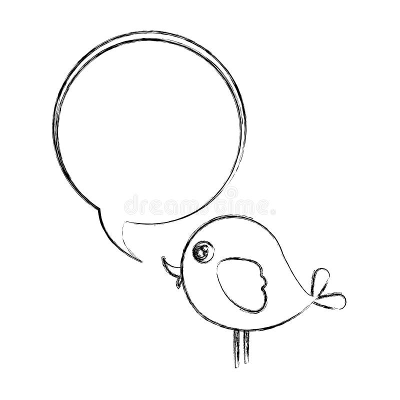 Figure Bird with Chat Bubble Icon Stock Illustration - Illustration of ...