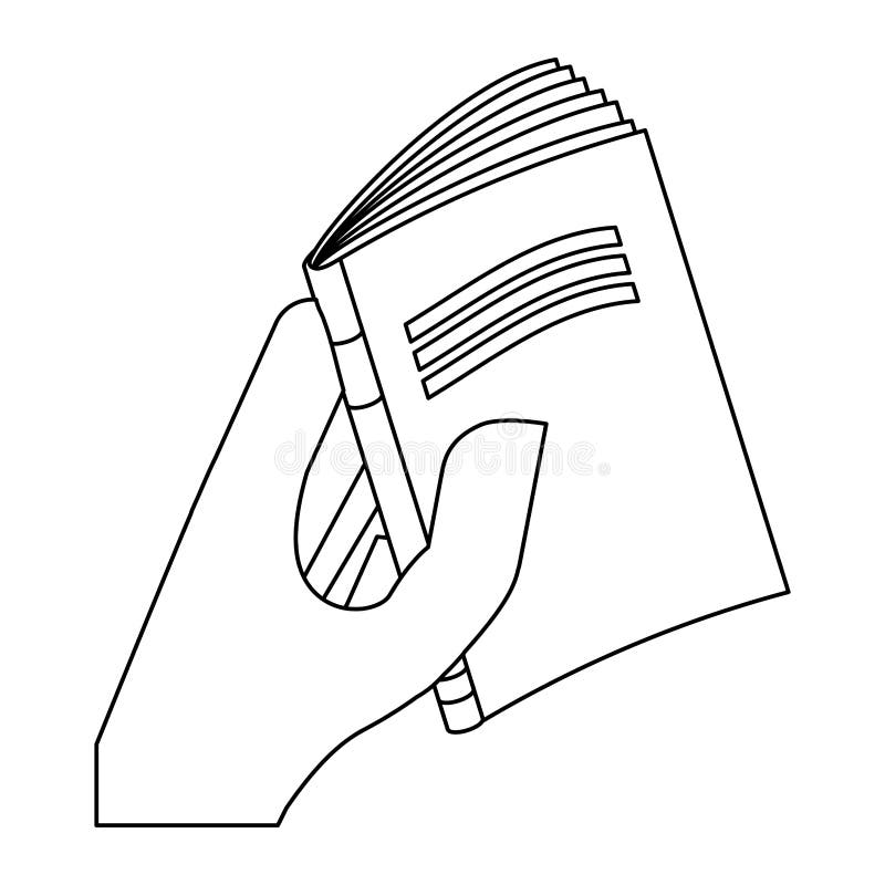 Figure Book Close in the Hand Image Stock Illustration - Illustration ...