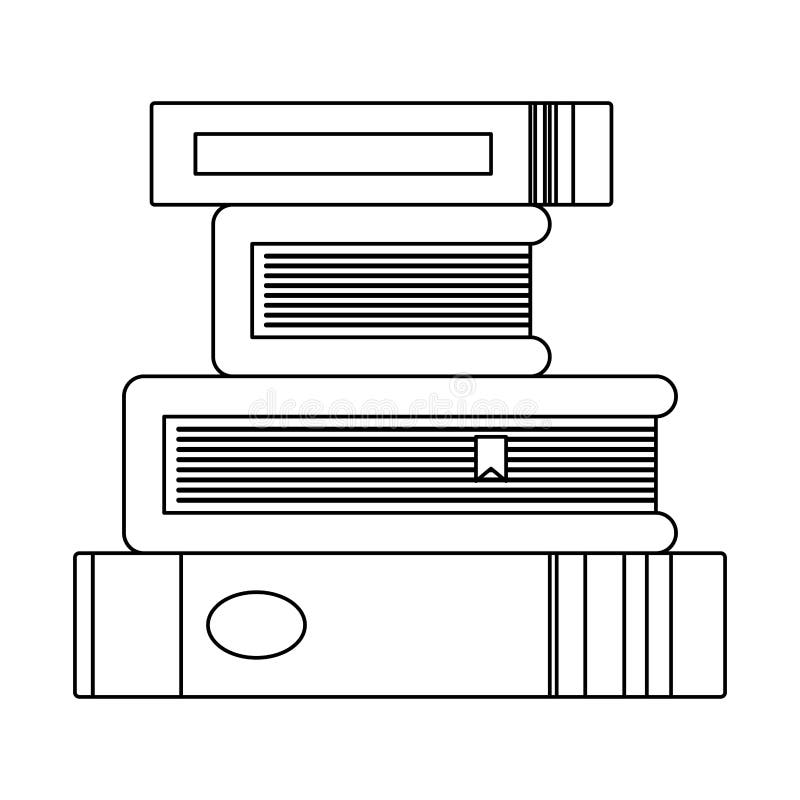Figure Books One on Top of the Other Stock Illustration - Illustration ...