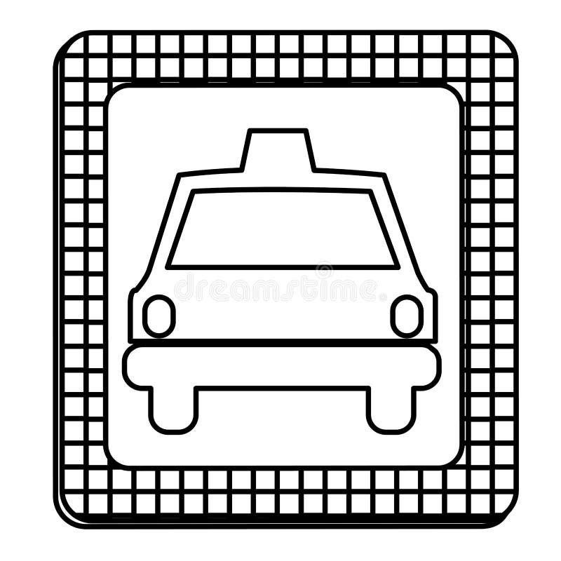 Figure Border Taxi Front Car Icon Stock Illustration - Illustration of ...