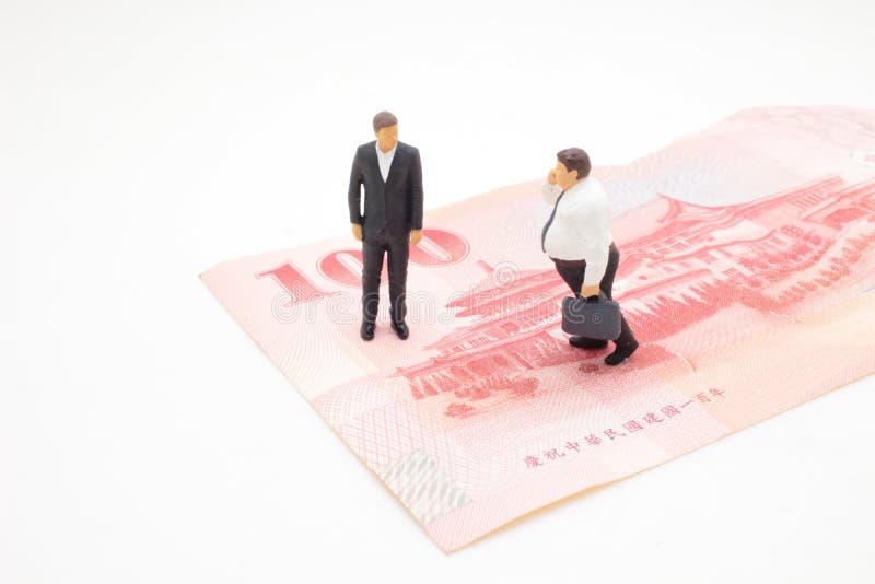 The Figure Business Man Tanding on Bank Note Stock Photo - Image of ...