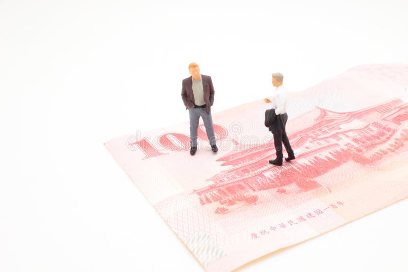 The Figure Business Man Tanding on Bank Note Stock Image - Image of ...