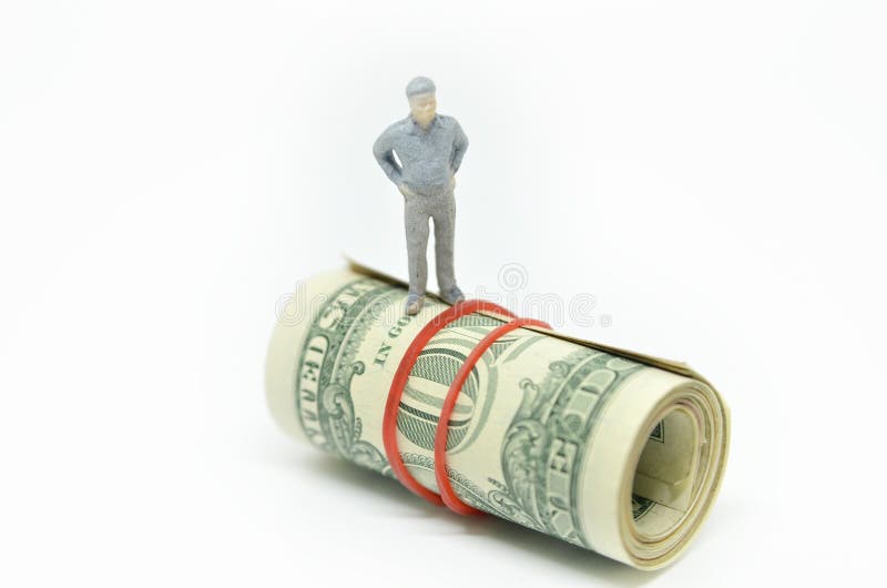 Figure of Businessman on One Dollar Stock Image - Image of business ...