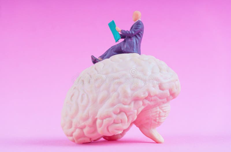 Creative Concept of Businessman Sitting on Brain for Mental Clarity ...