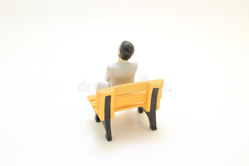 The Figure Businessman Sitting on Park Bench Stock Image - Image of ...