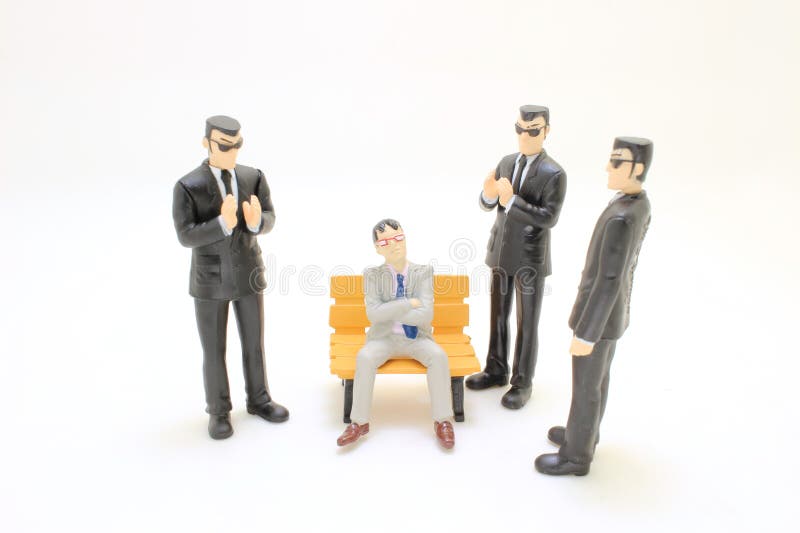 The Figure Businessman Sitting on Park Bench Stock Photo - Image of ...