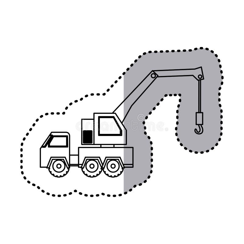 Figure car crane icon stock illustration. Illustration of bulldozer ...
