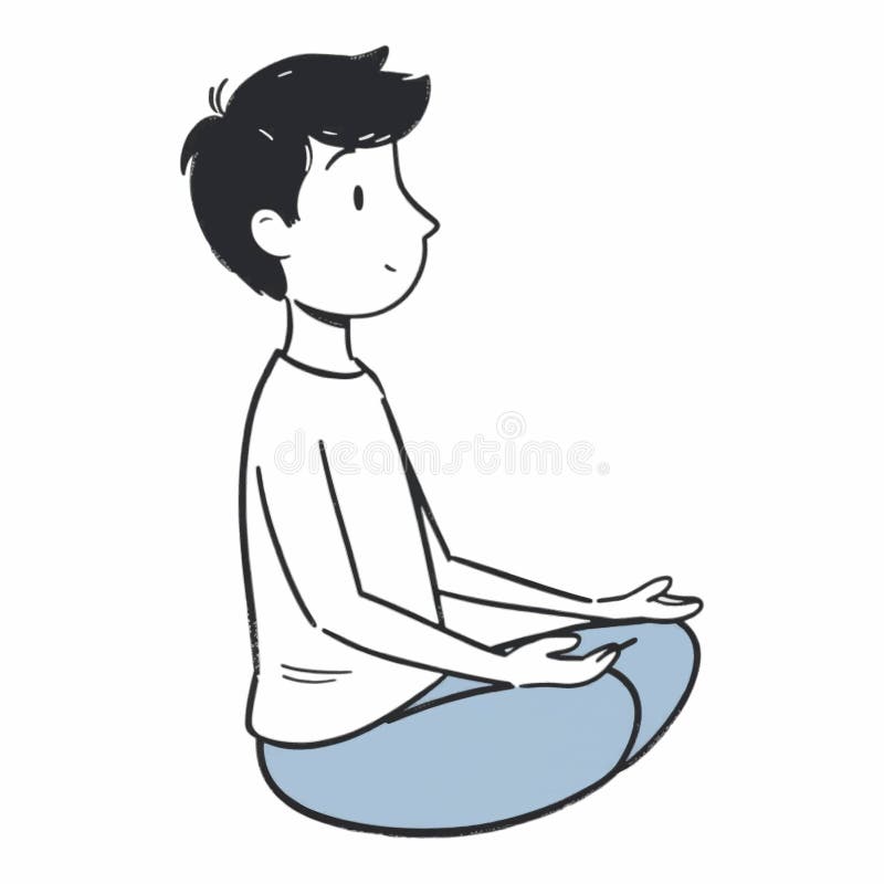 Figure Character Meditating Stock Illustration - Illustration of ...