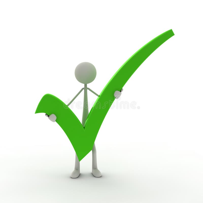 Figure with check mark stock illustration. Illustration of correct ...